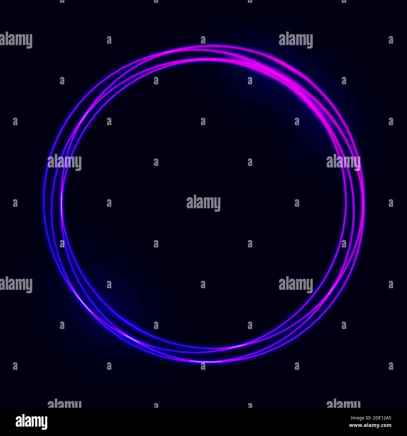 Neon circle design. Futuristic frame effect. Vibrant color element ...