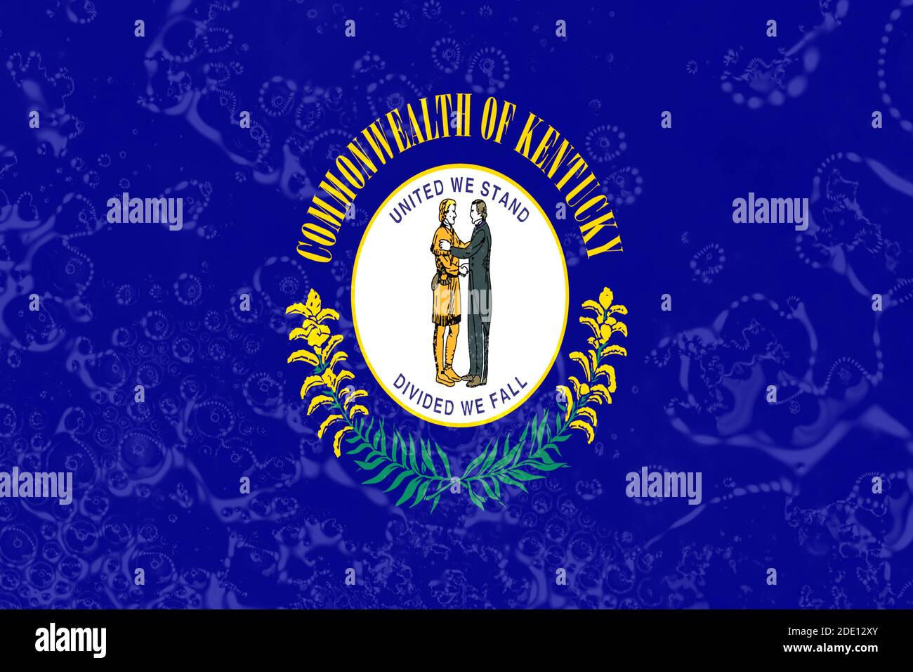 Artistic rendering of the Kentucky state flag with grunge texture ...