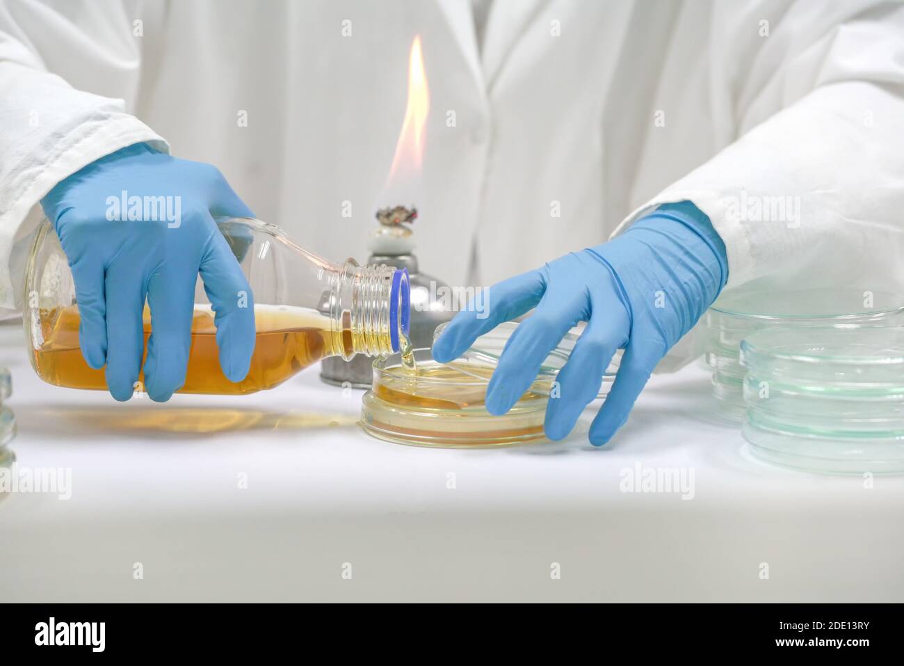 Pour plate plating method Stock Photo - Alamy