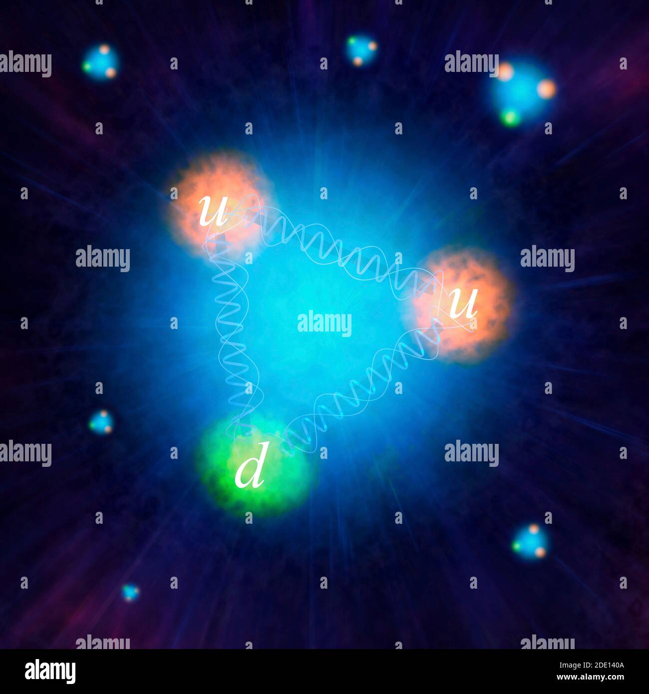 Artwork of the structure of a proton Stock Photo - Alamy