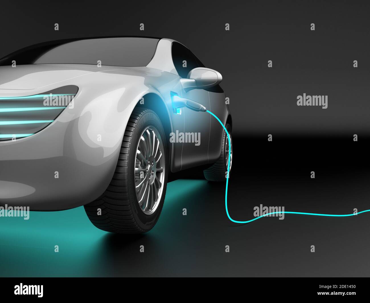 Electric car charging, illustration Stock Photo - Alamy