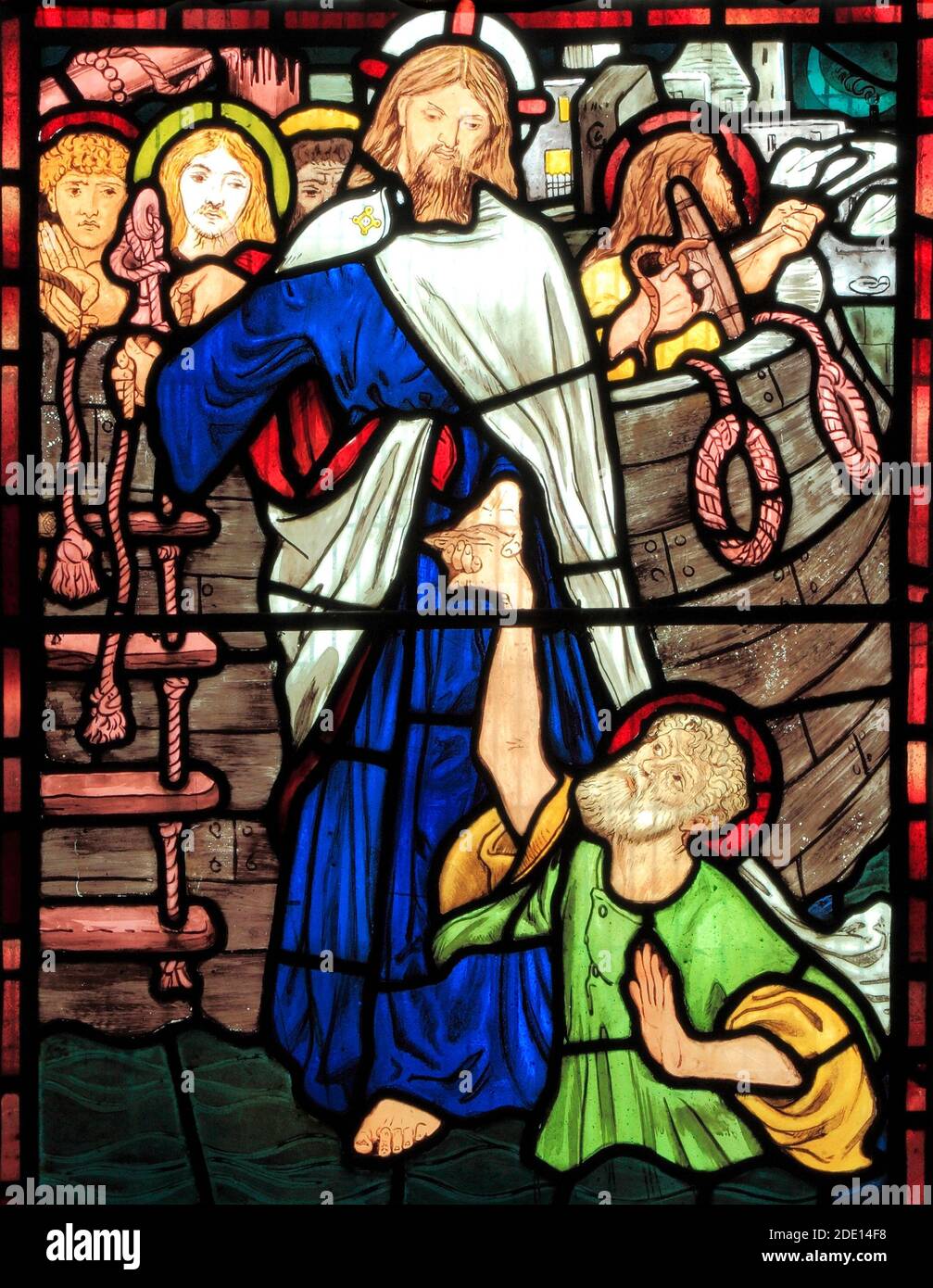 Christ on the Waves, stained glass window, by Ford Madox Brown, 1864 ...