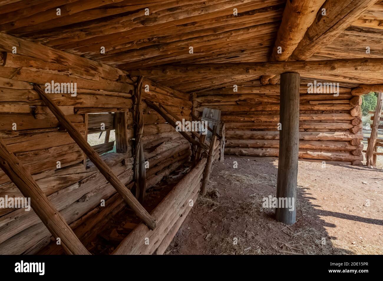 Trough for feeding cattle hay in barn at Caroline Lockhart Historic ...