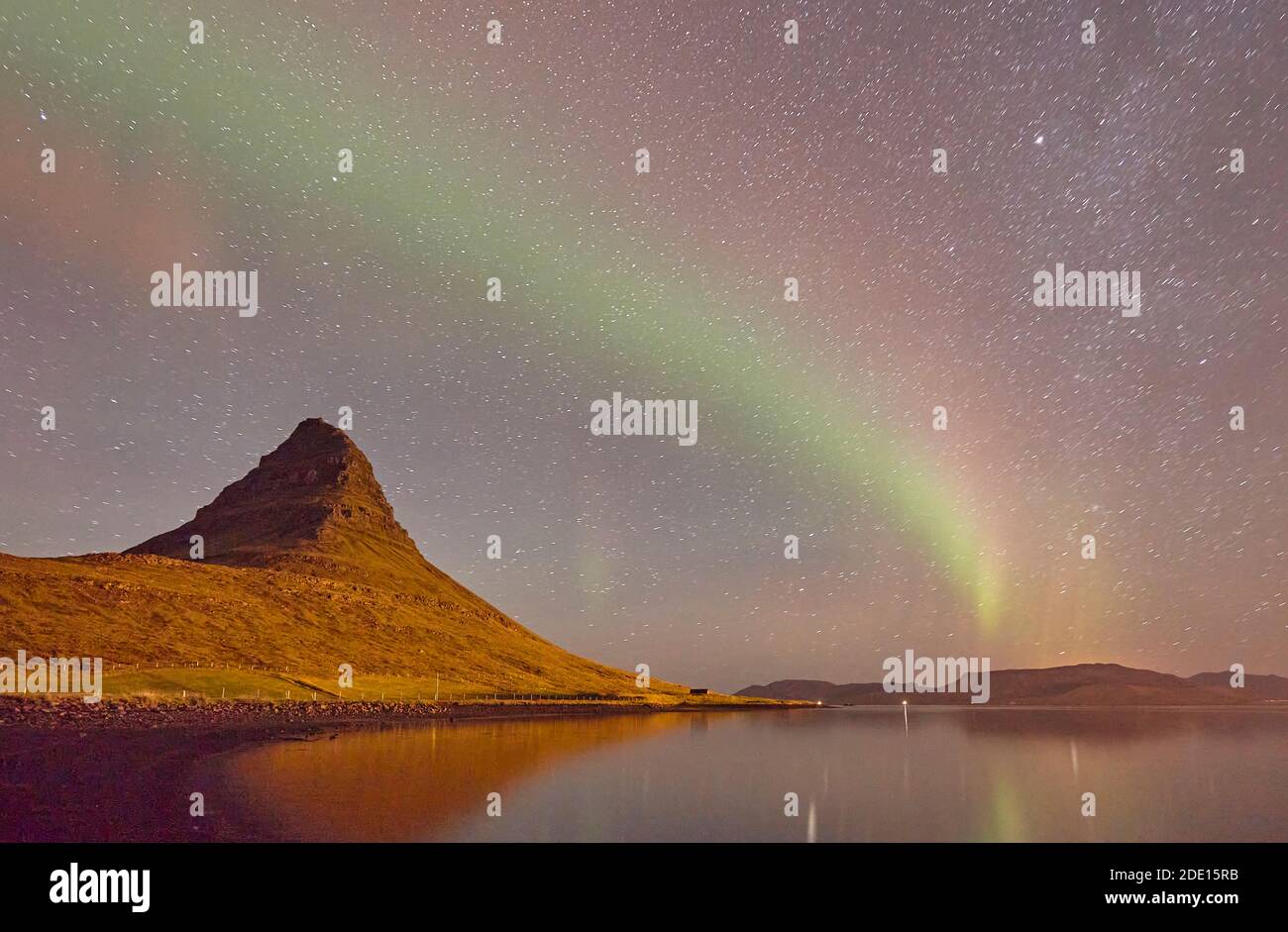 The Aurora Borealis (Northern Lights) seen in the night sky above ...