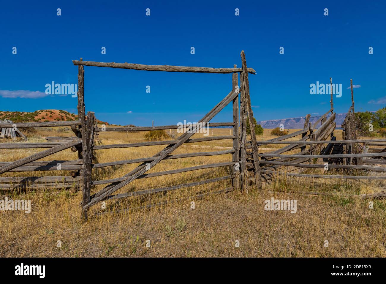 Corral at the historic Ewing-Snell Ranch at Bighorn Canyon National ...
