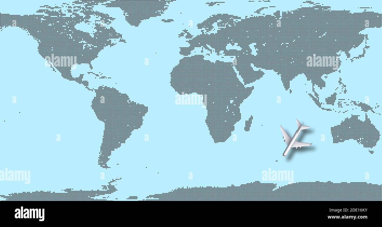 Airplane on the world map. Travel concept. 4k resolution Stock Photo ...