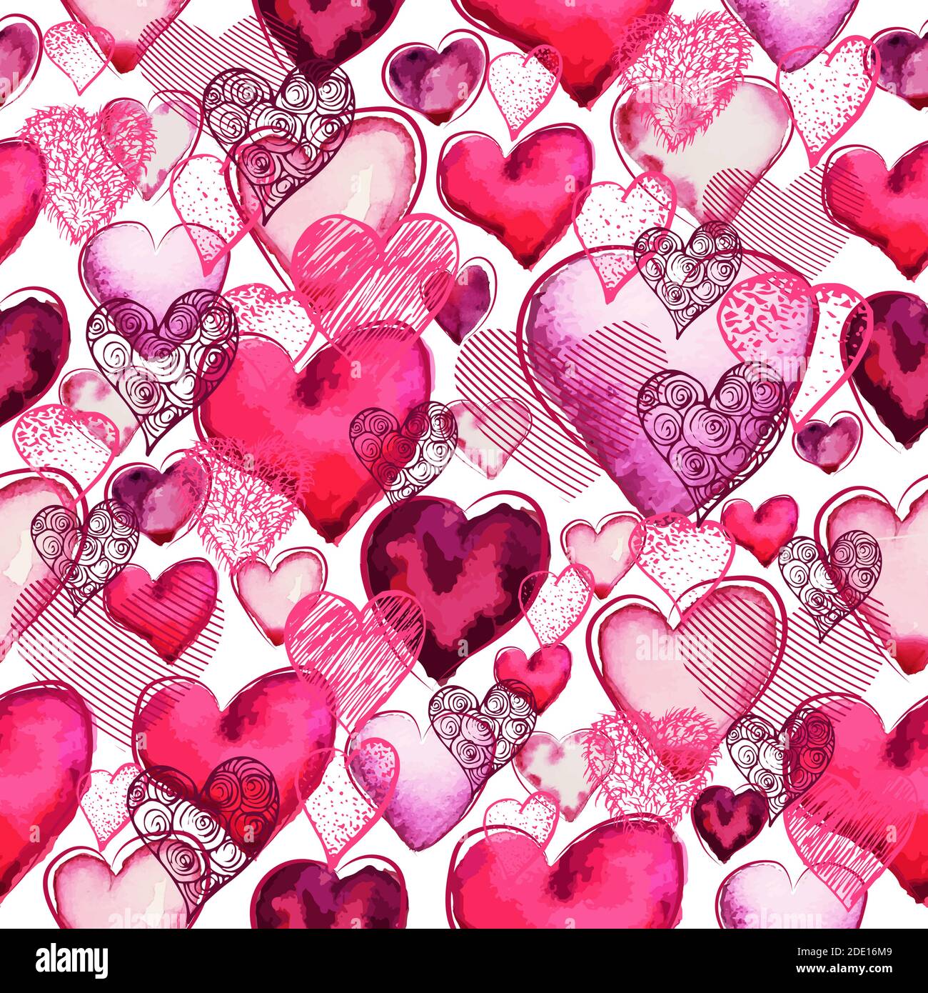 The seamless background of the heart. Vector illustration Stock Vector ...