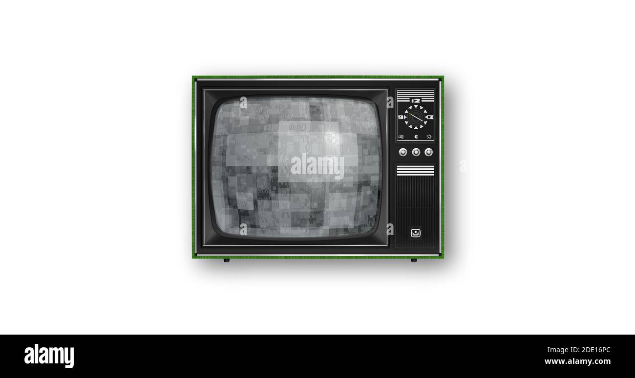 Television screen with static screen digital pixel noise Stock Photo ...