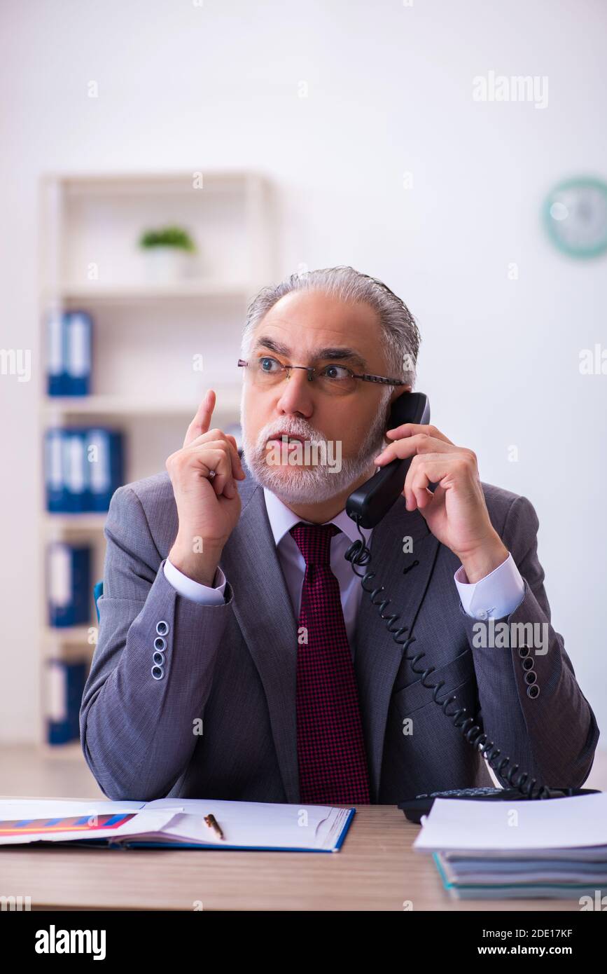 Experienced employee working in the office Stock Photo - Alamy