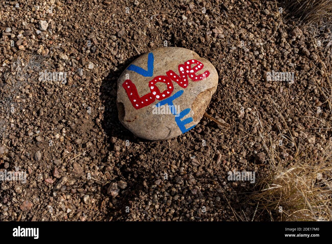 children's rock art: 'Vote Love Stock Photo - Alamy