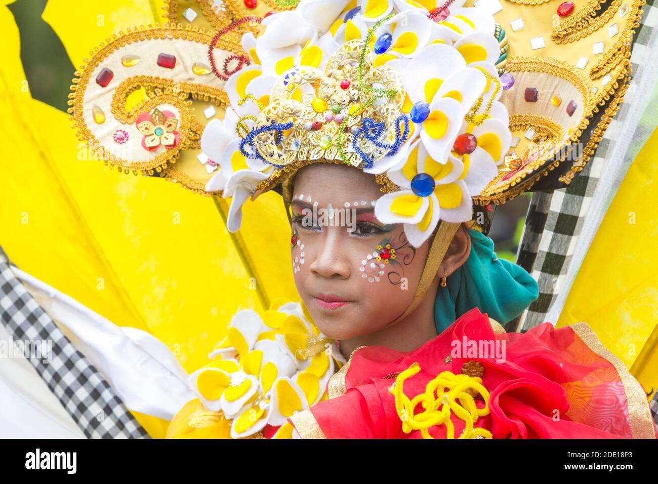 Participants of the annual stilts festival in Ledokombo village, Jember ...