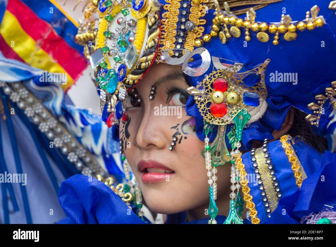 Participants of the annual stilts festival in Ledokombo village, Jember ...