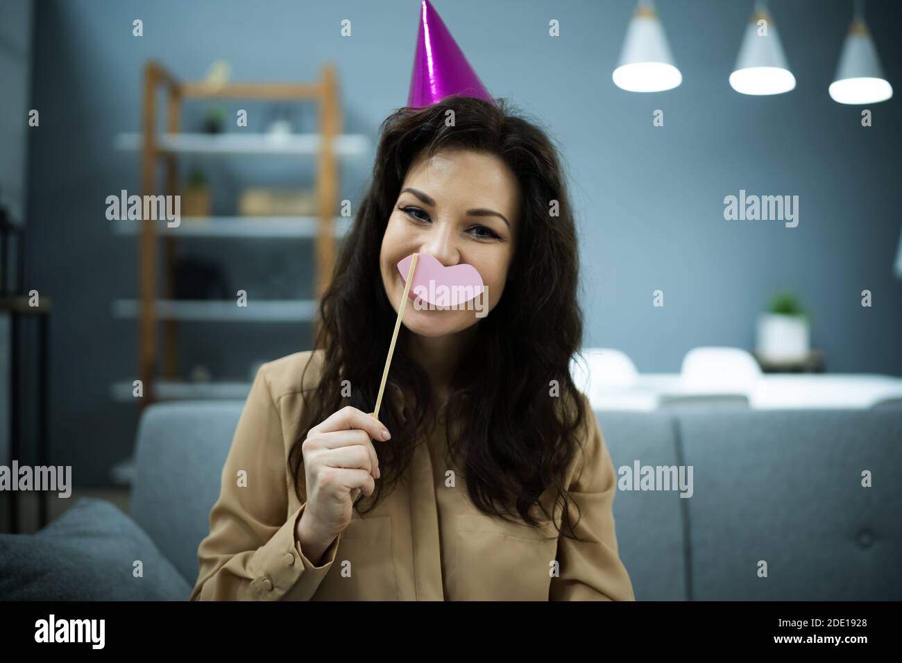 Virtual Birthday Party Event Video Conference At Home Stock Photo - Alamy