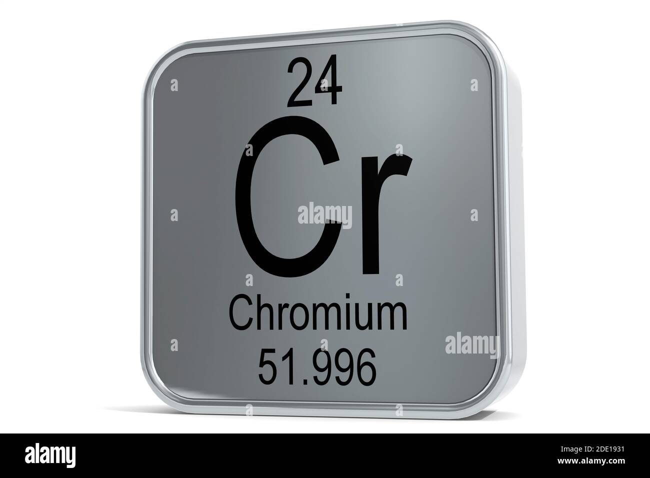 Chromium element symbol on metal block, 3D rendering Stock Photo - Alamy