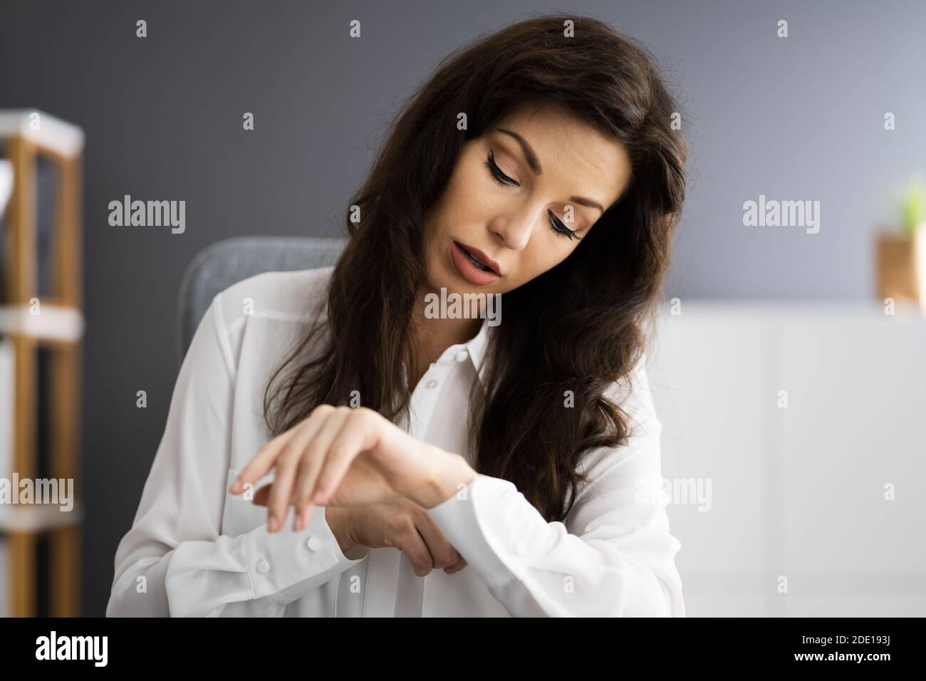 Bored Employee Person Portrait In Video Conference Call Stock Photo - Alamy