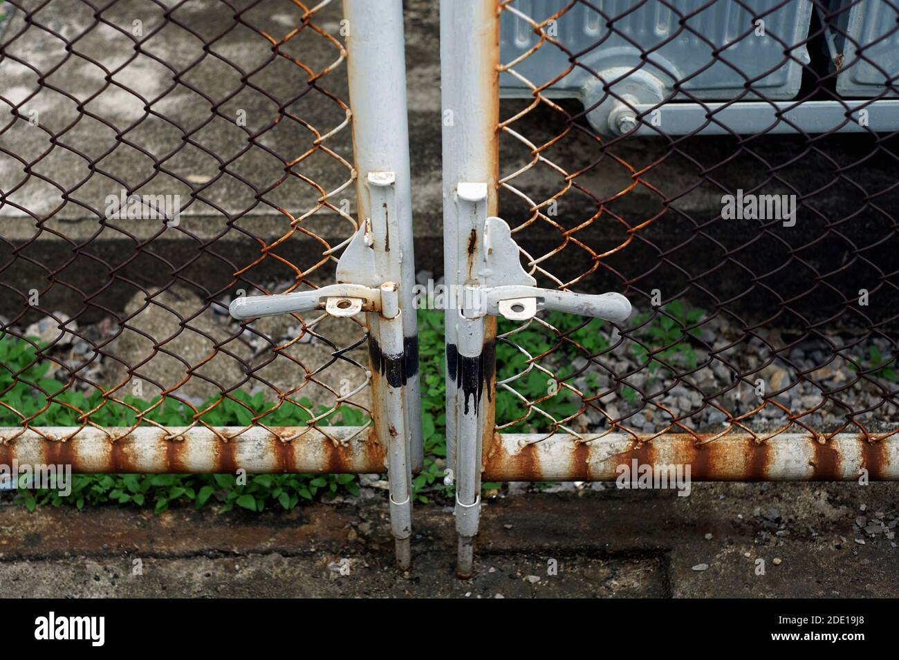 A locks door of the danger safety zone of the hight voltage transformer ...