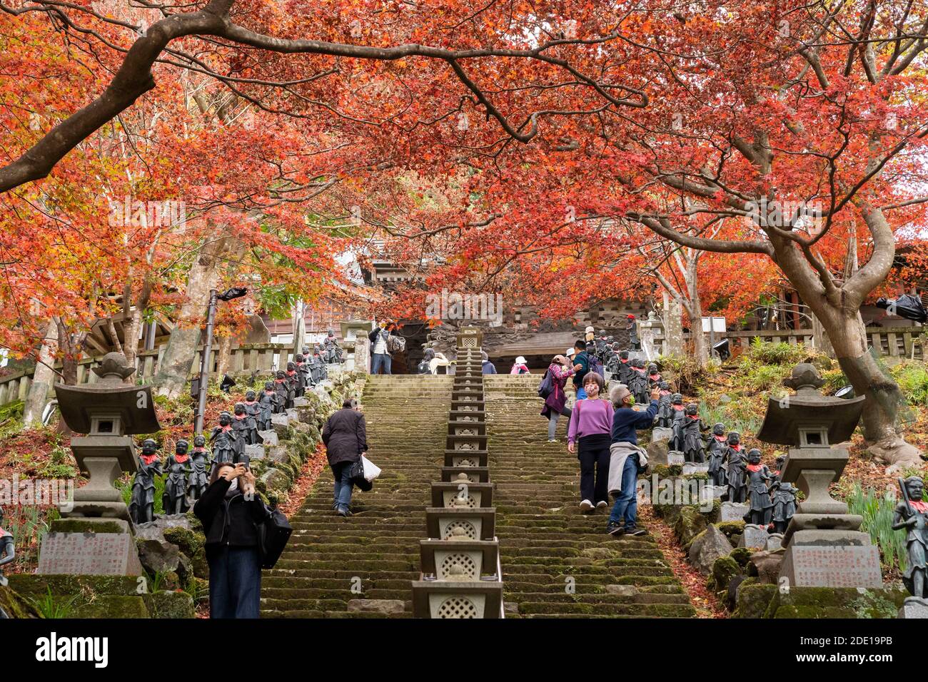 Autumn colors at Ōyama-dera temple, on Mt.Ōyama, Isehara City, Kanagawa ...