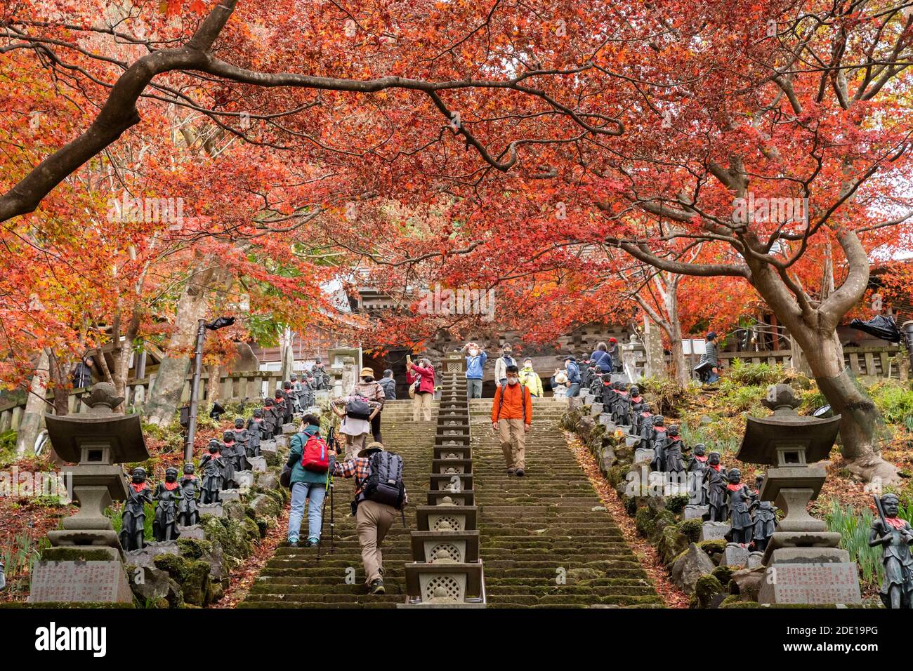 Autumn colors at Ōyama-dera temple, on Mt.Ōyama, Isehara City, Kanagawa ...
