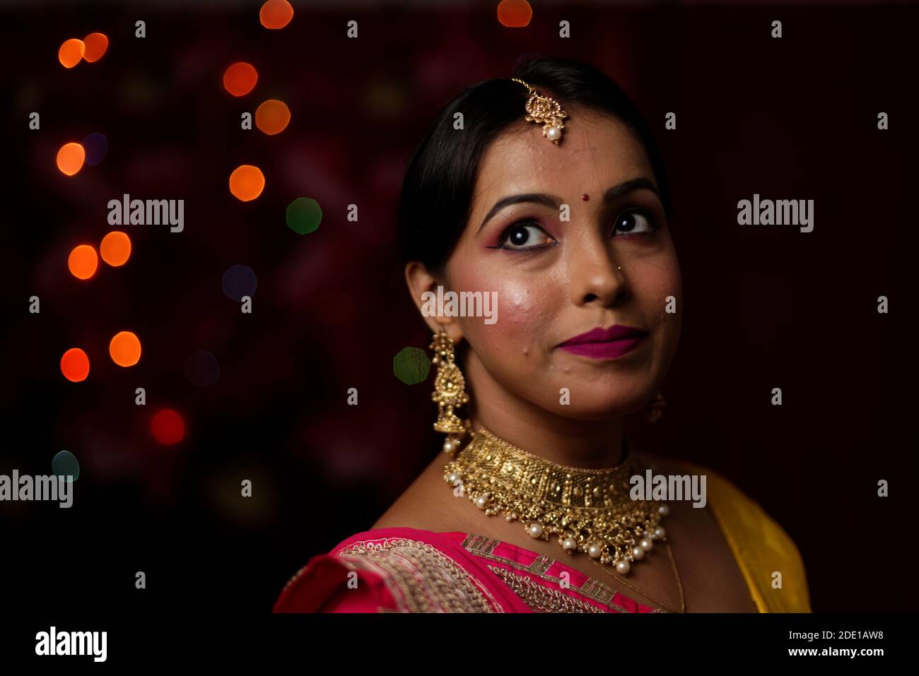 Portrait Of An Young And Beautiful Indian Bengali Woman In Indian
