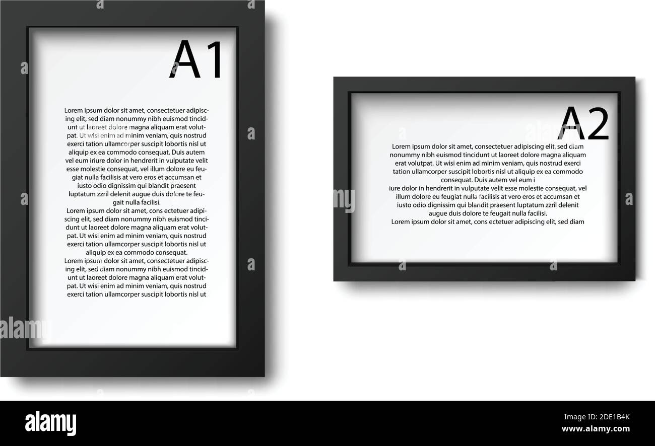 3d realistic vector collection picture frames in black. For ...