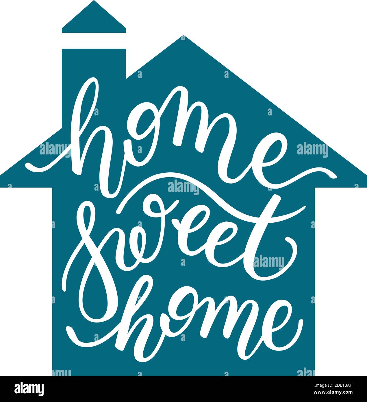 home Sweet home hand lettering. Template for card, poster, print Stock ...