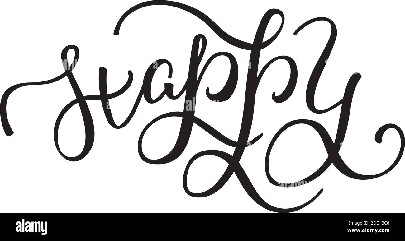 Happy hand lettering. Template for print Stock Vector Image & Art - Alamy