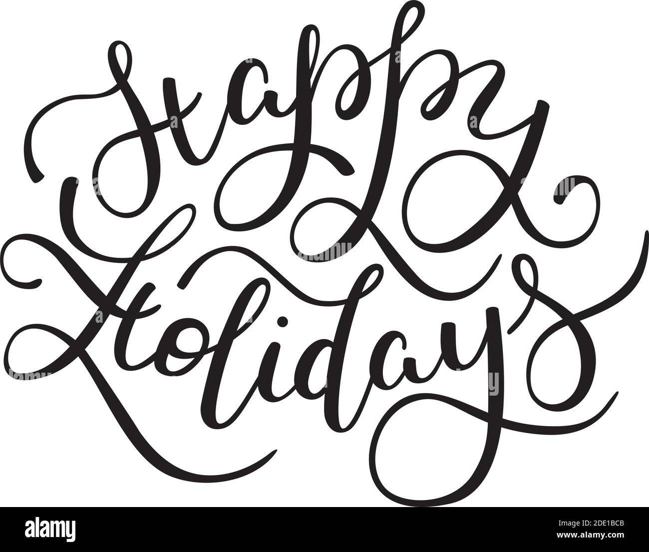 happy holidays hand lettering. Template for card, poster, print Stock ...