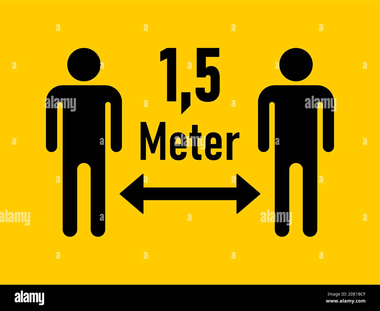 Keep Your Distance 1,5 Meter (1,5 Metres in German) Social Distancing ...