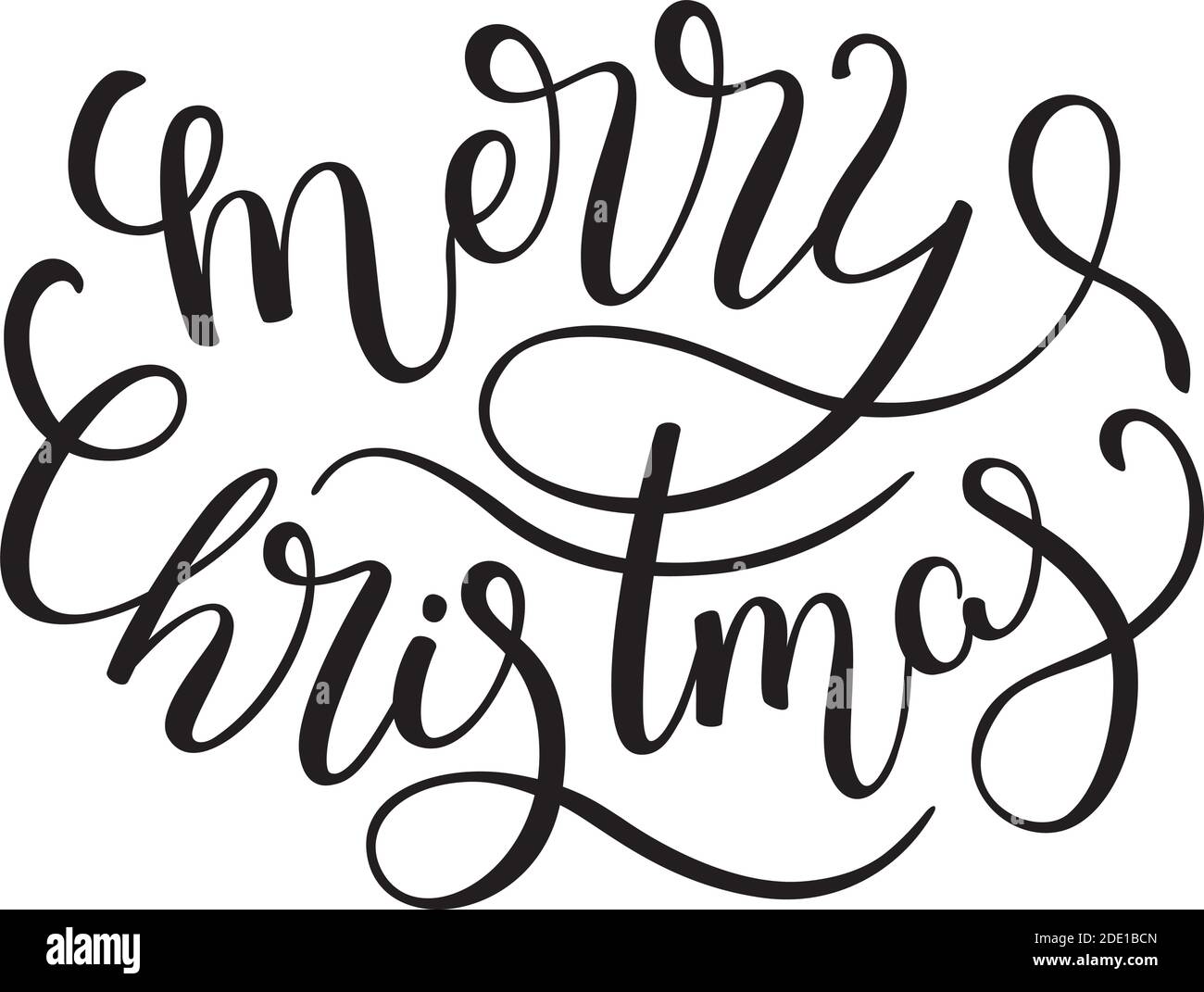 merry christmas hand lettering. Template for card, poster, print Stock ...