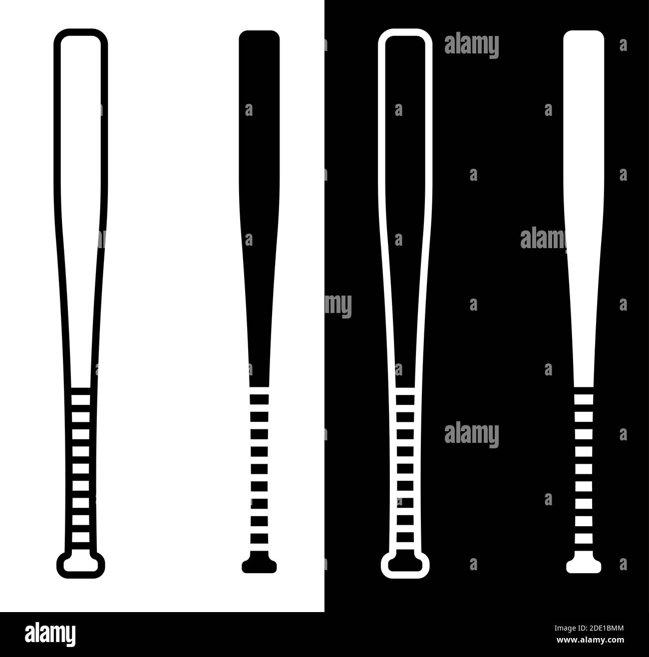 sports baseball bat in black and white simple style. American baseball ...