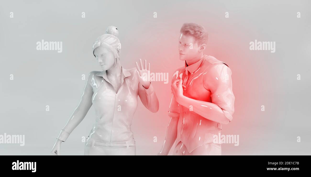 Furious Boyfriend Frustrated at Girlfriend Relationship Problems Stock ...