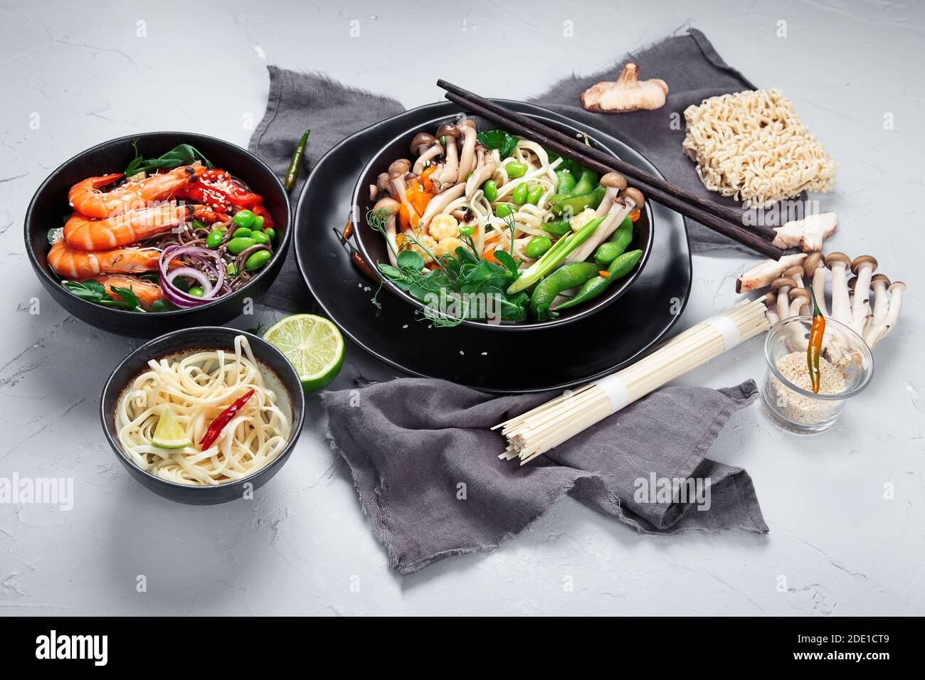Various of asian meals. Asian food concept. Chinese or Thai cuisine ...