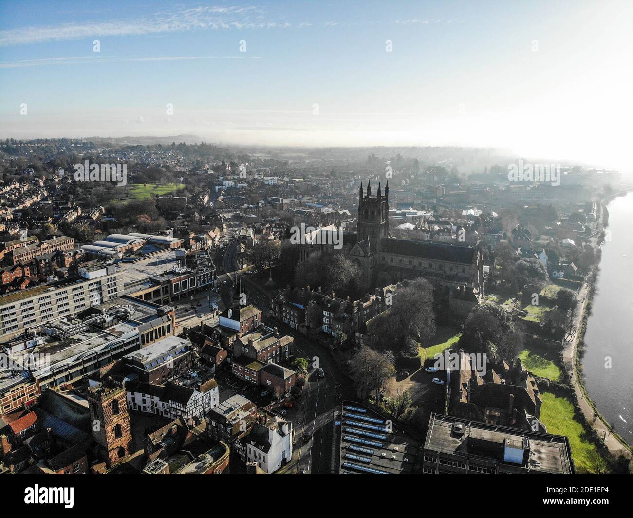 Worcester cathedral aerial hi-res stock photography and images - Alamy