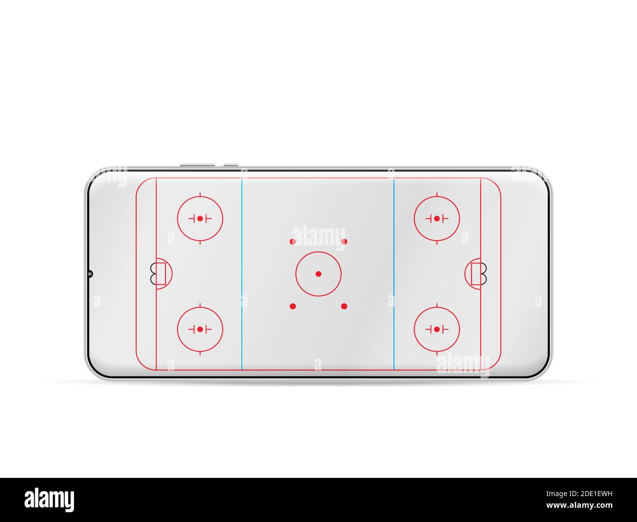 Smartphone hockey rink on a white background. Vector illustration Stock ...