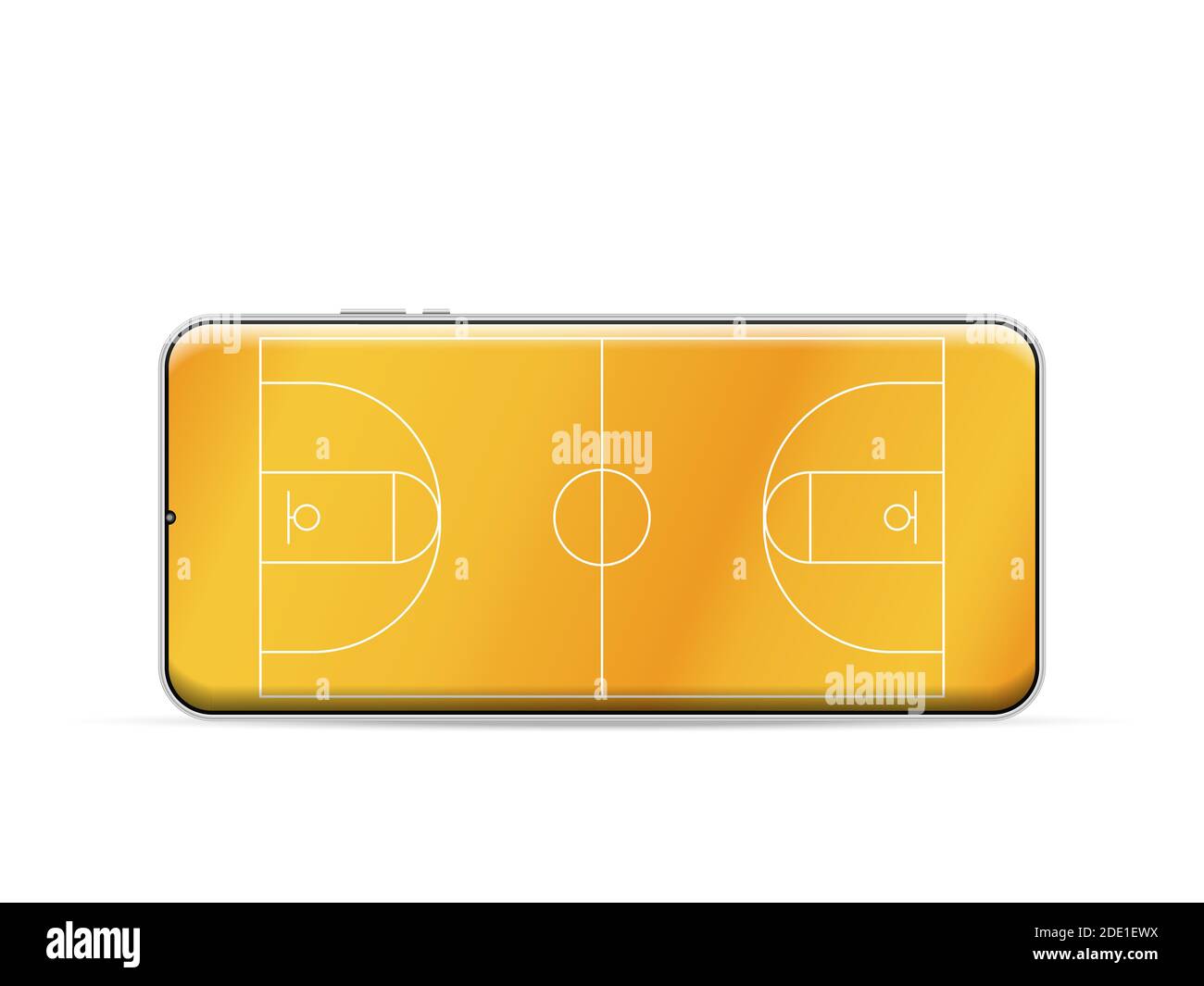 Smartphone basketball court on a white background. Vector illustration ...