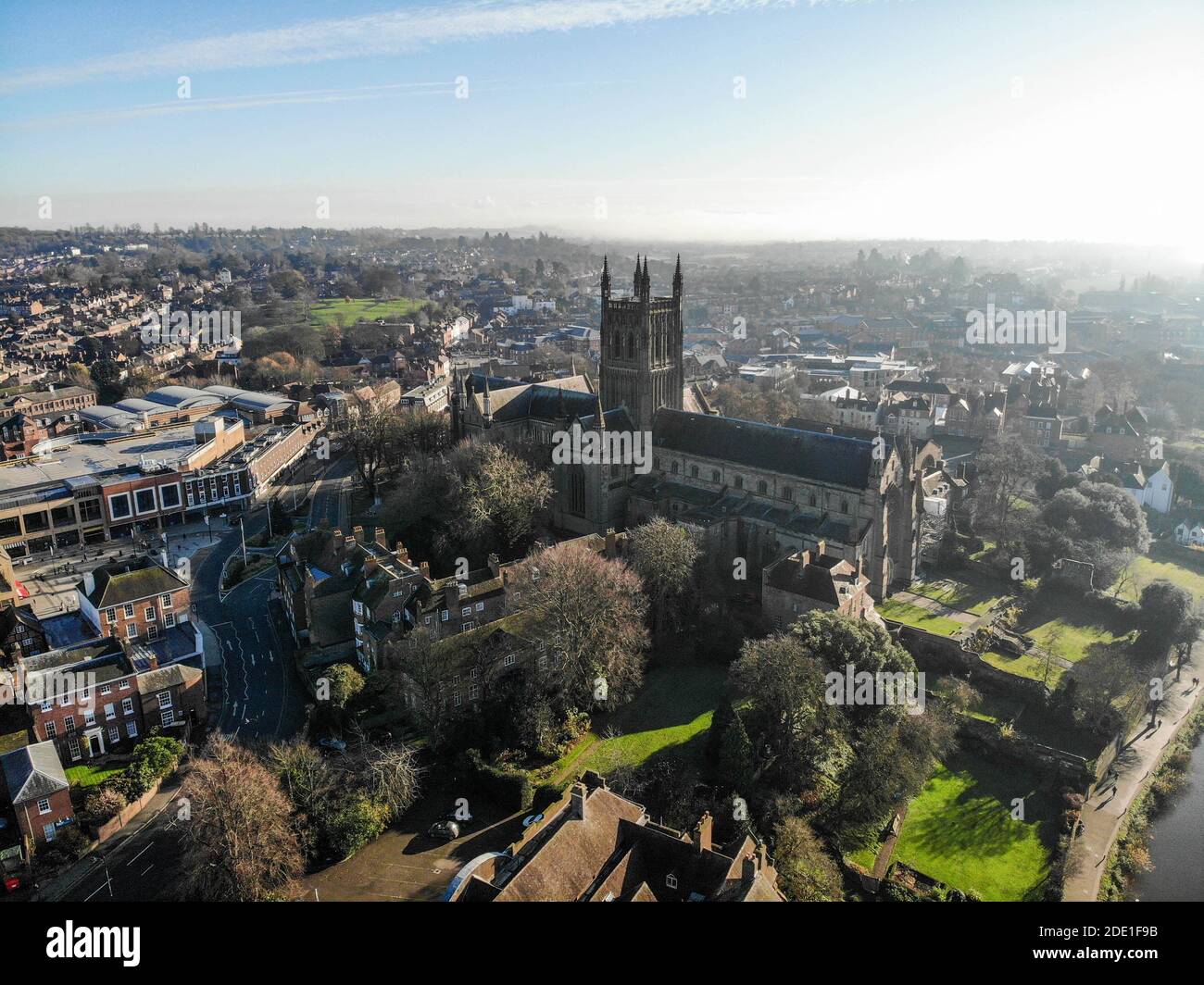 Worcester cathedral aerial hi-res stock photography and images - Alamy