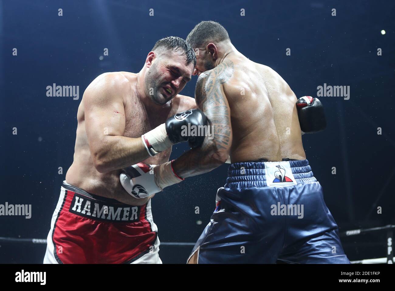 Tony Yoka of France and Christian Hammer of Germany during the ...