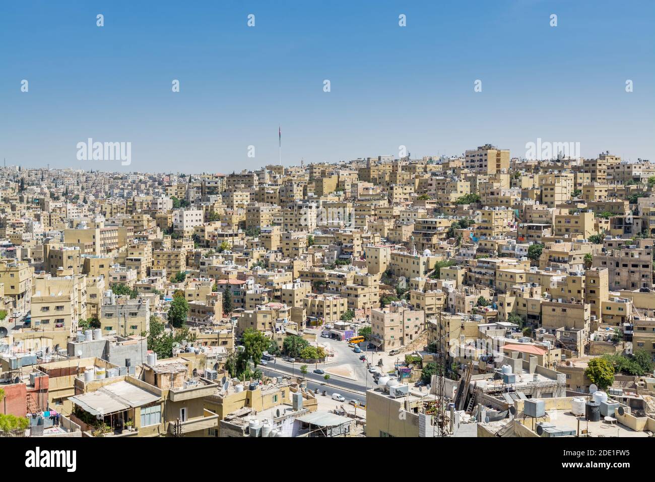 Cityscape of Amman with numerous buildings, the capital and most ...