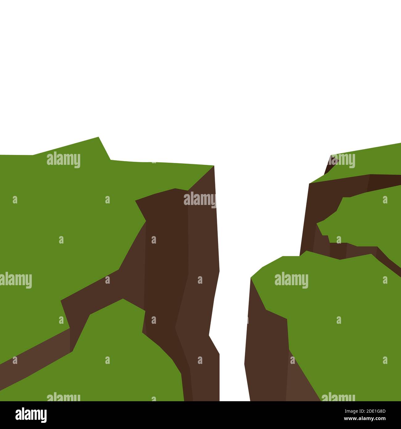 Vector flat illustration of an earthquake. Splits and cracks. Faults in ...