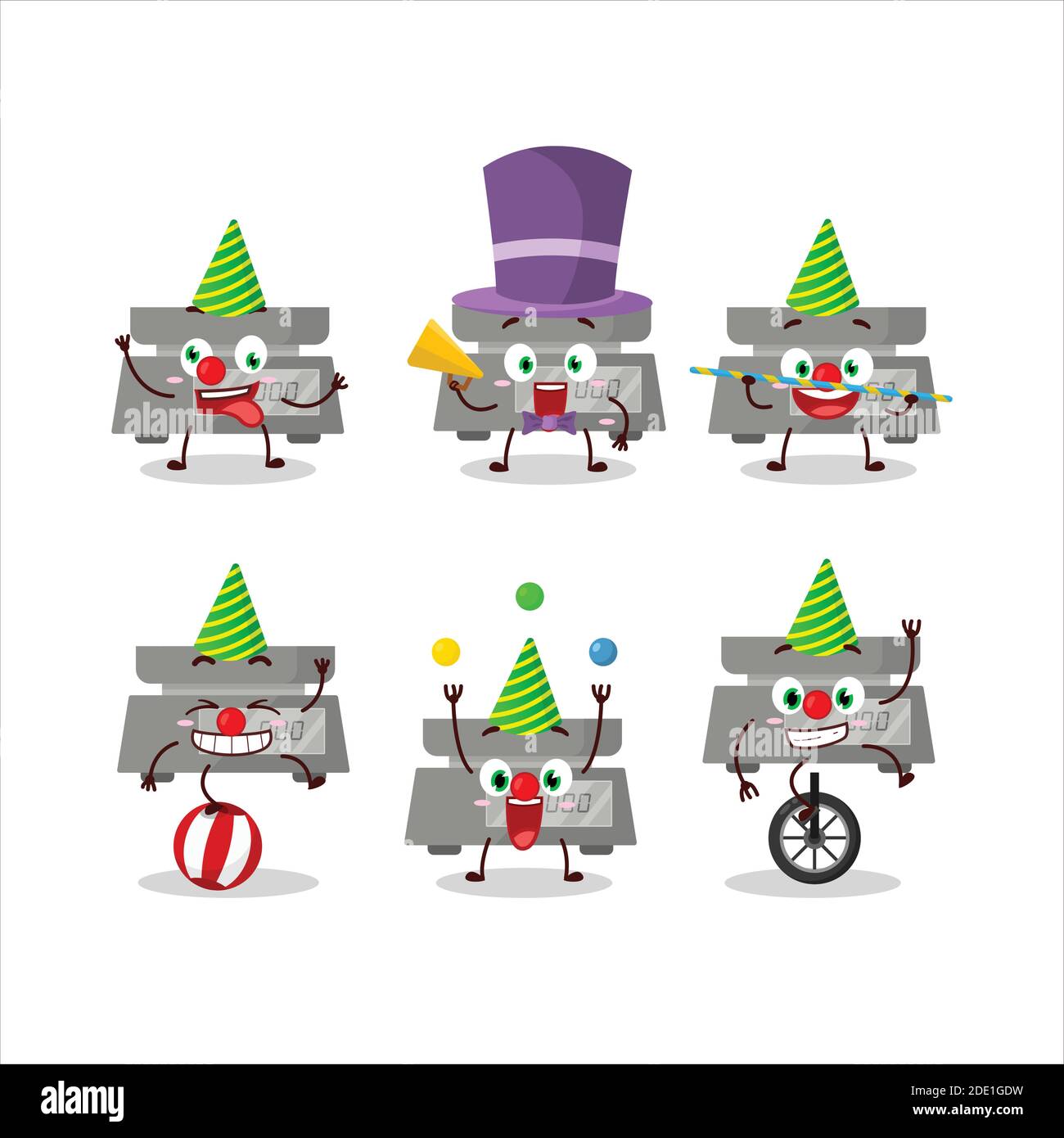 Cartoon character of digital weight with various circus shows. Vector ...