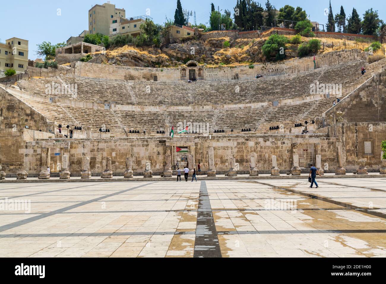 Ruins of the Ancient roman amphitheatre in Amman,Jordan, near the ...