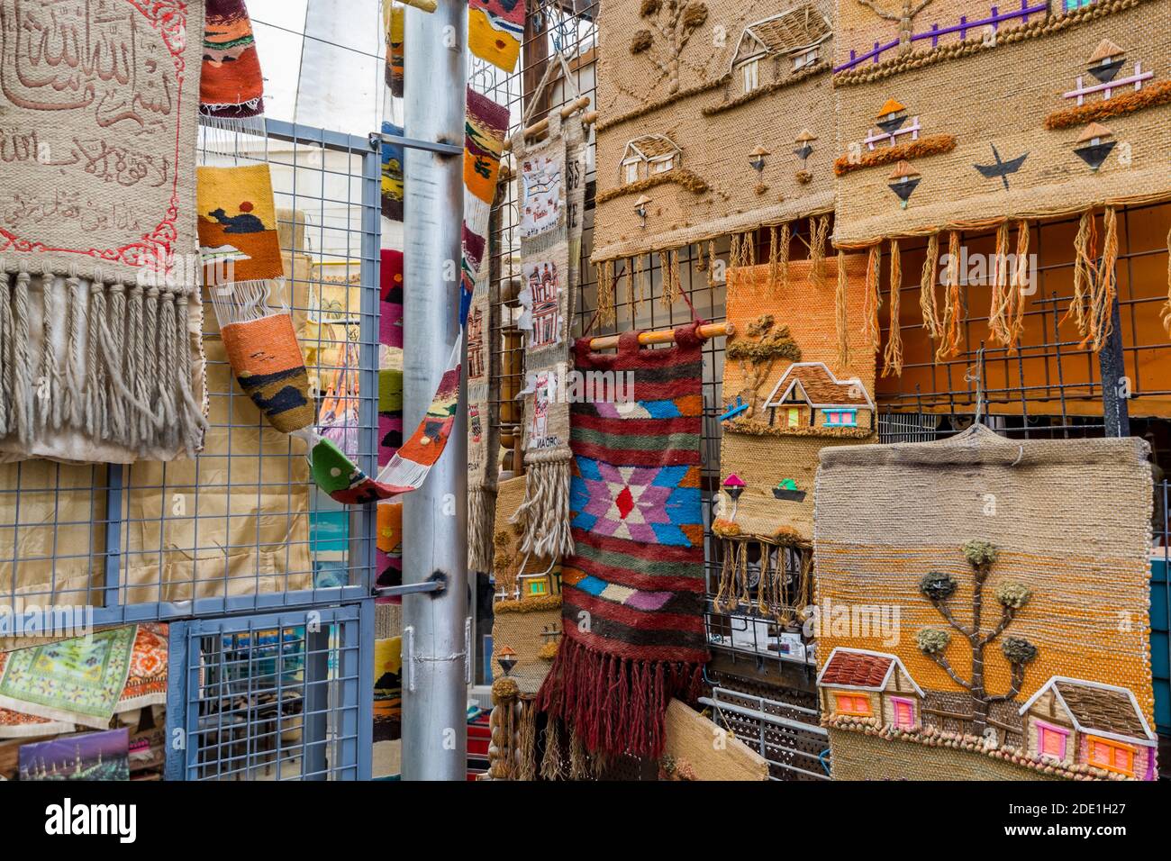 Traditional Arabic beautiful carpets for sale in the bazaar near the ...