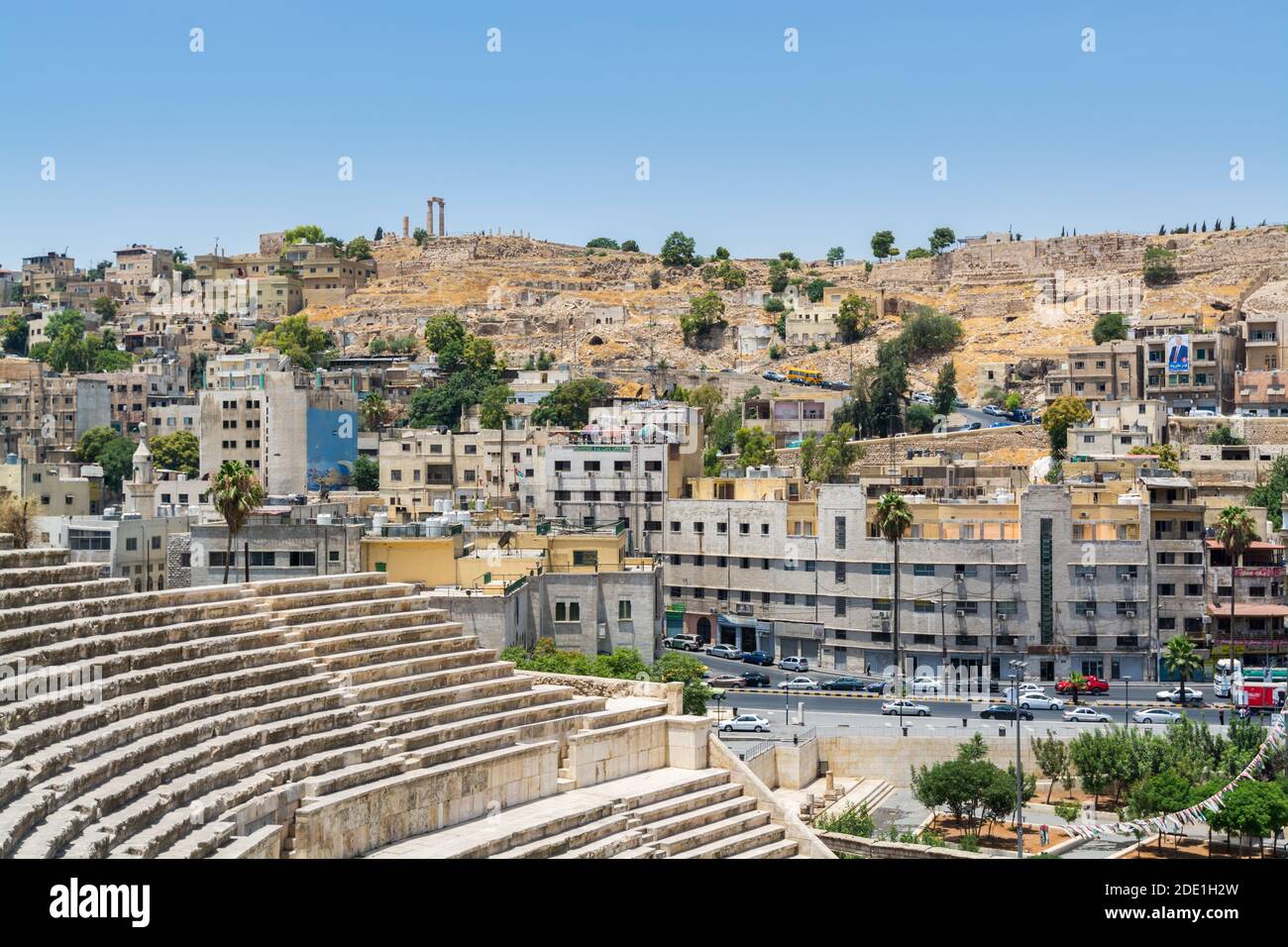 Ruins of the Ancient roman amphitheatre in Amman,Jordan, near the ...