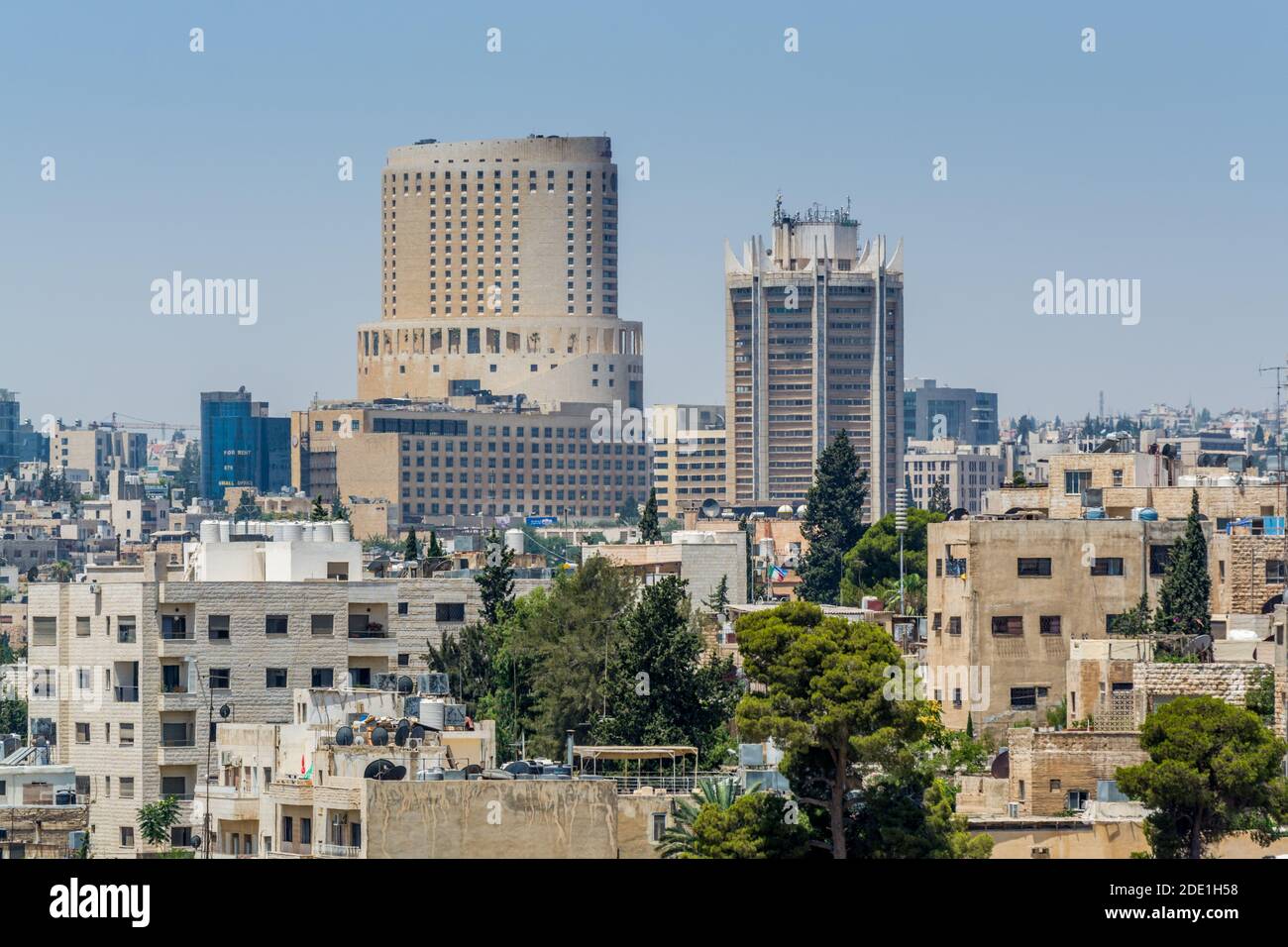 Modern skylines in Amman, view from Amman Citadel, a historical site at ...
