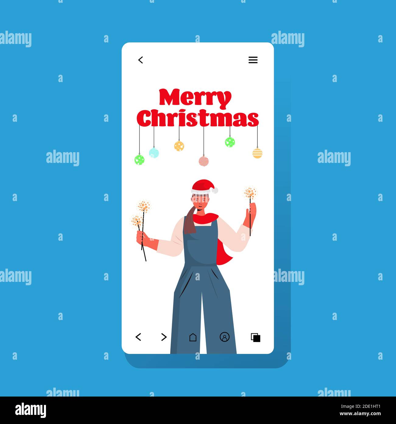 Girl having fun christmas Stock Vector Images - Alamy