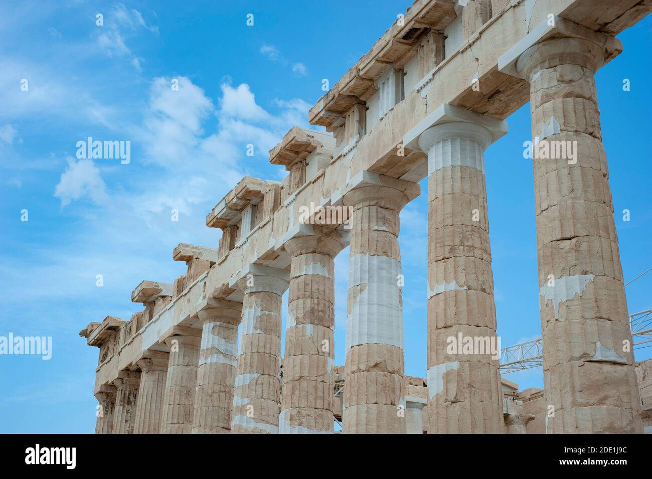Columns of the Parthenon temple against the sky, Athens, Greece Stock ...
