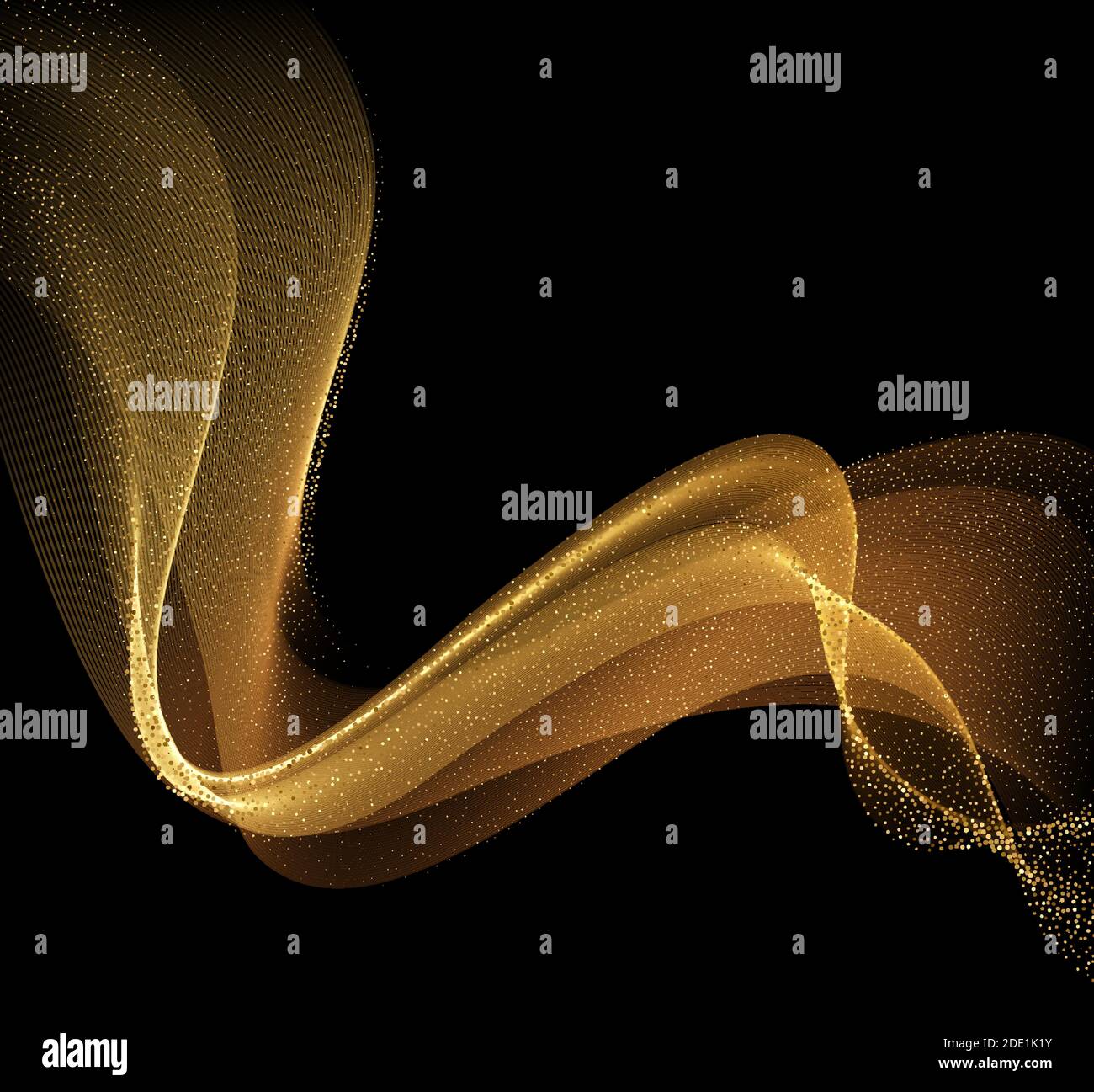Abstract shiny golden wavy design element. Flow gold wave Stock Vector ...