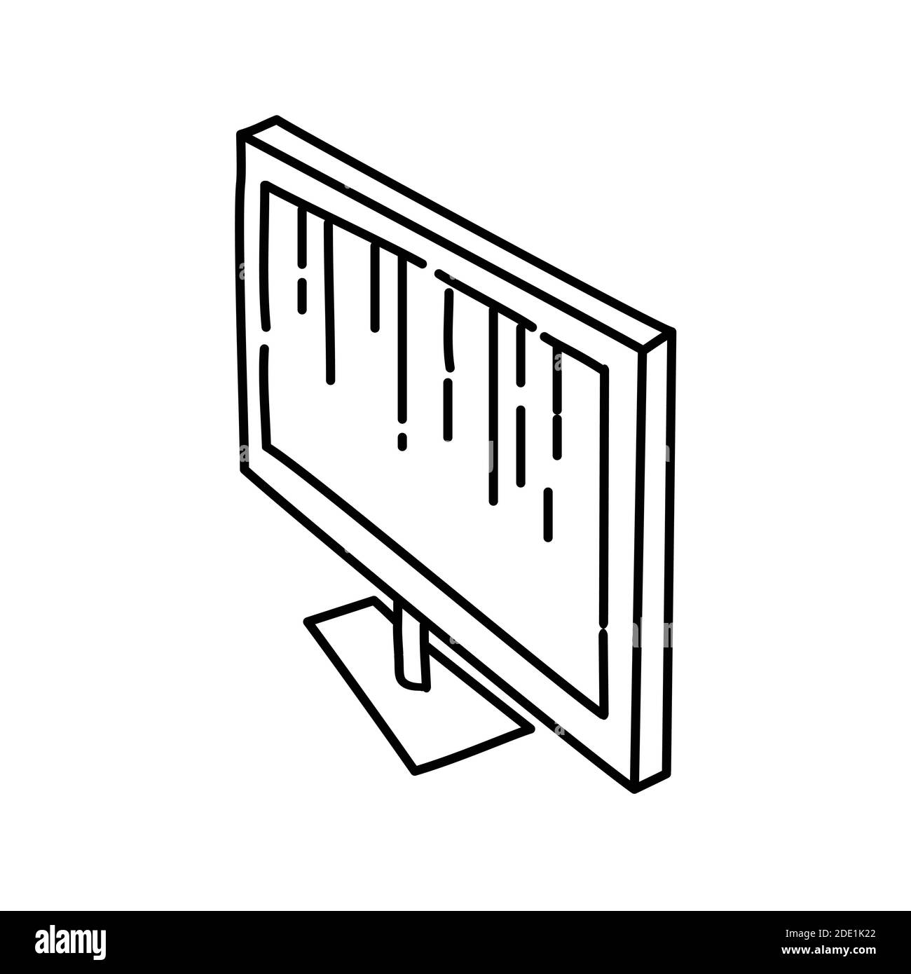 Monitor Outline Hand Drawn Icon Set Vector Stock Vector Image & Art - Alamy