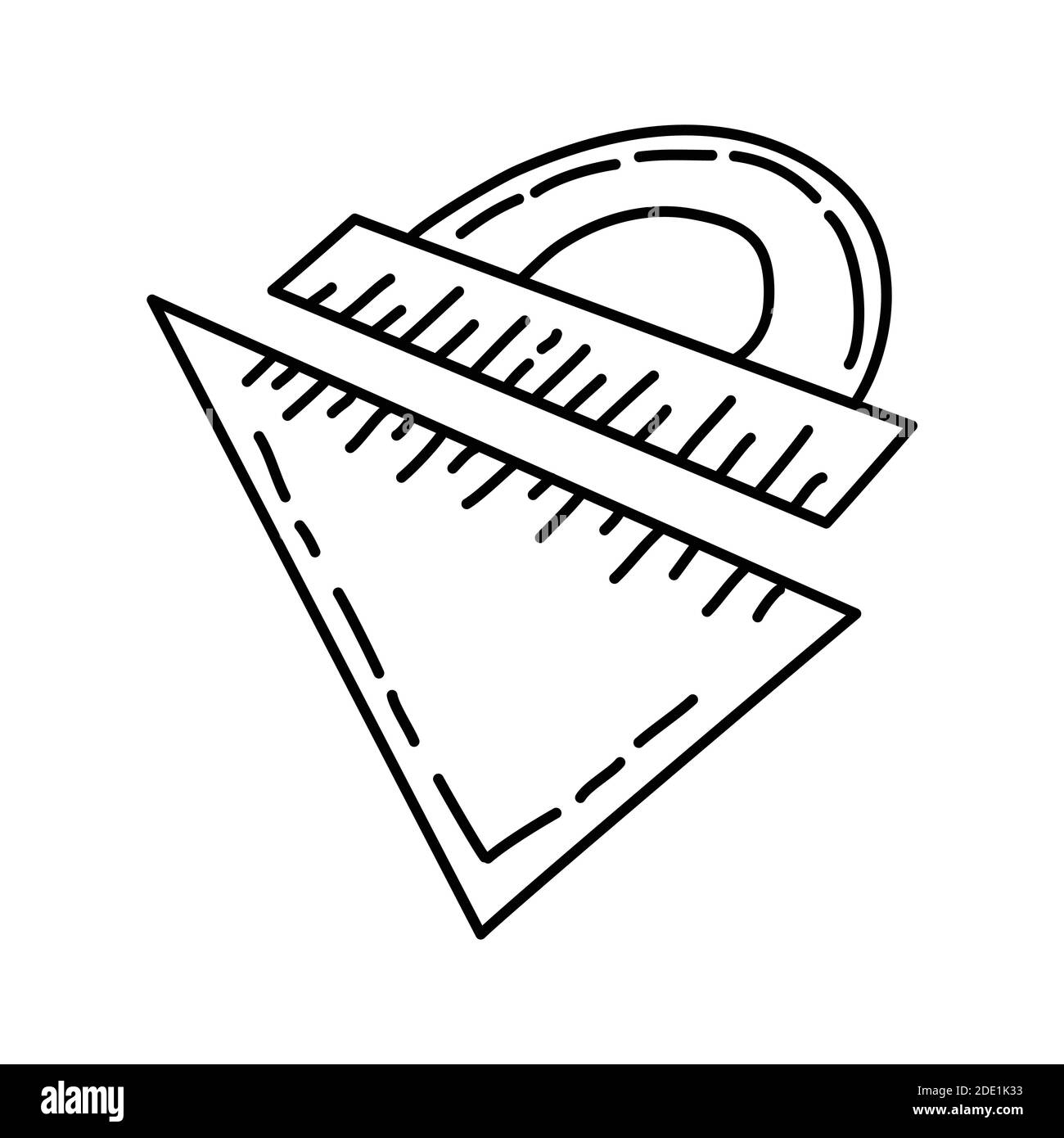 Ruler Outline Hand Drawn Icon Set Vector Stock Vector Image & Art - Alamy