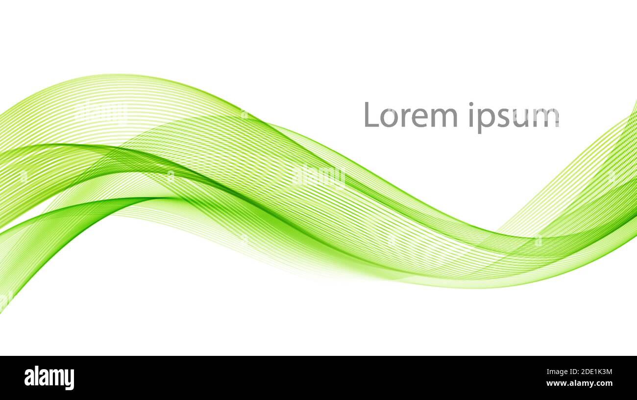 Vector green abstract wave design element. Smoke lines Stock Vector ...